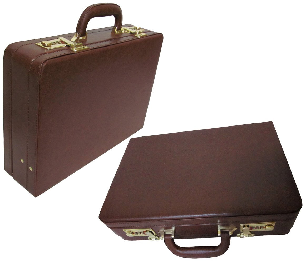Expandable Faux Leather Attache Case Executive Business Briefcase ...