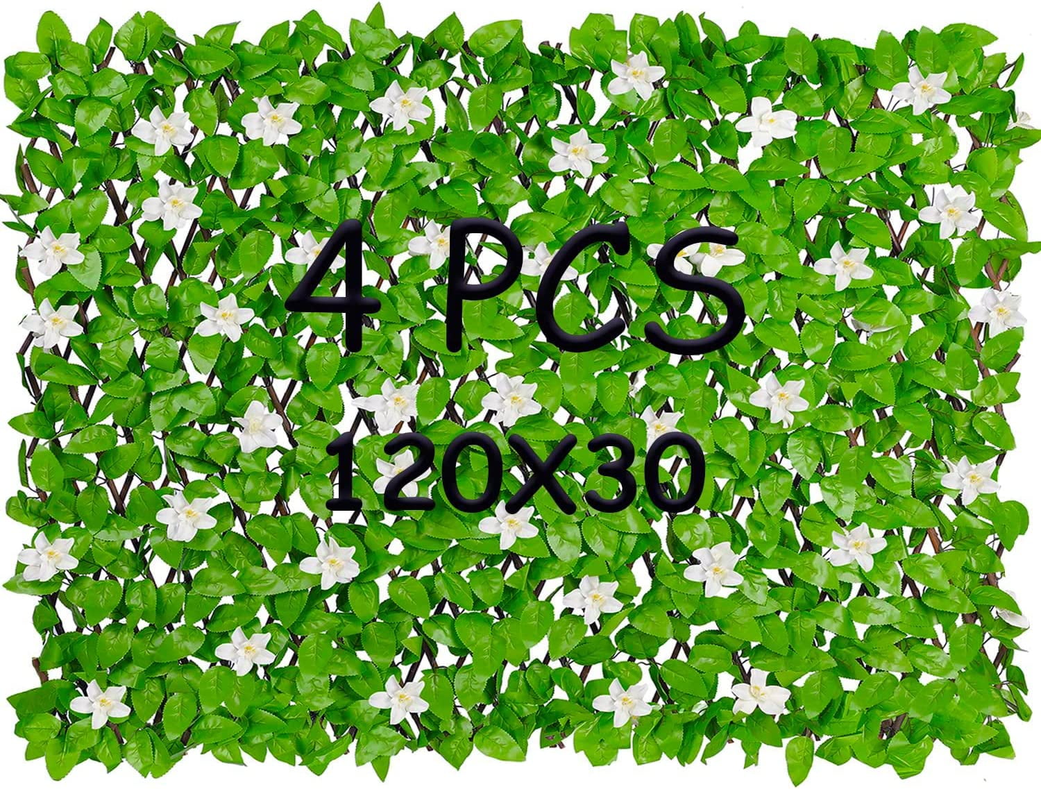 Expandable Fence Privacy Screen, 4 Pack Decorative Faux Ivy Greenery ...