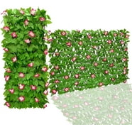 SKYSHALO Ivy Privacy Screen, 96x72 inch Synthetic Green Wall, Mesh ...
