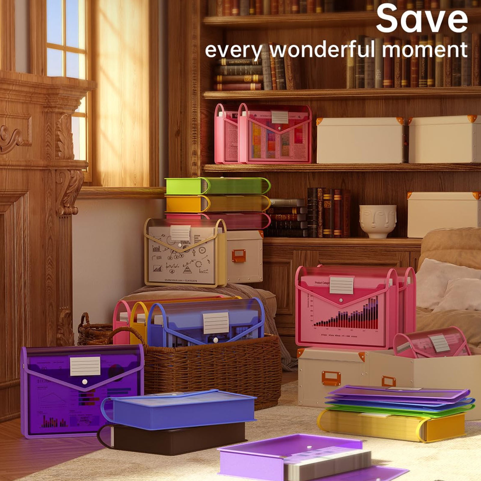 Expandable File Organizer Folder Transparent Document Holder Receipt ...