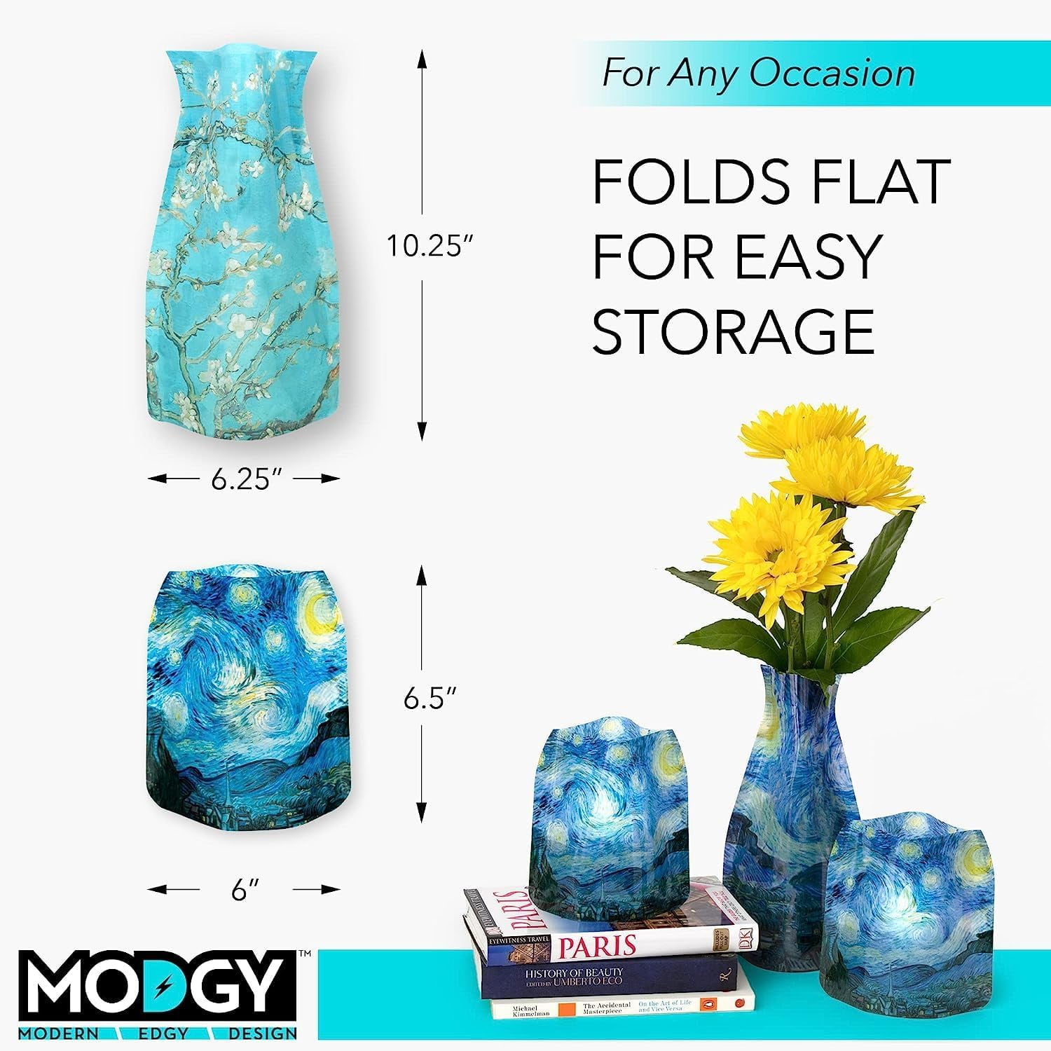 Expandable Flower Vase and Luminary Lantern Set, Plastic Decorative ...