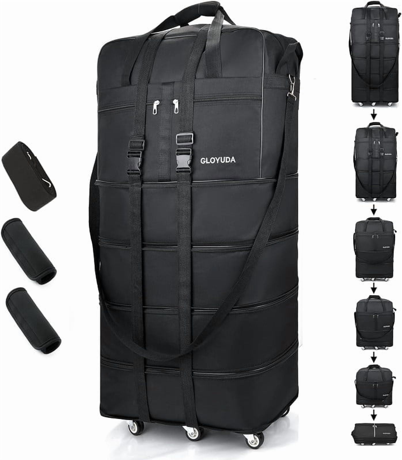 Expandable Foldable Luggage, 43'' Suitcase With Spinner Wheels, Rolling ...