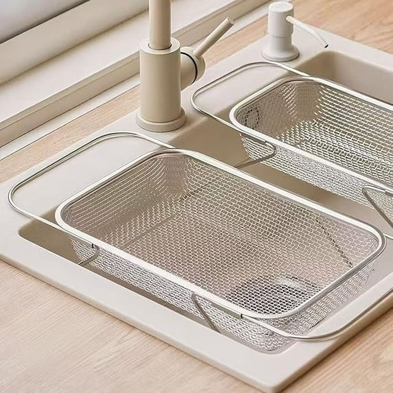 Expandable Foldable Over Sink Dish Drying Rack, Stainless Steel Over ...