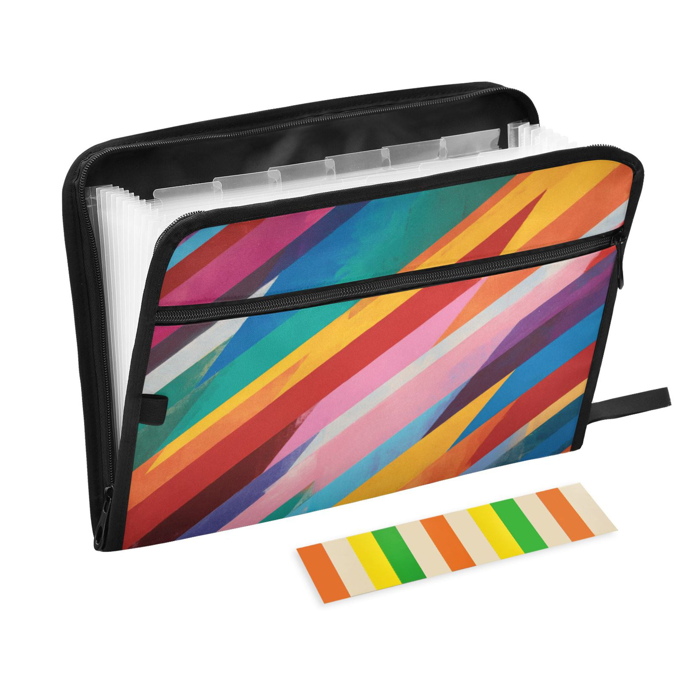 Expandable Folder with Colored Tabs, Desktop Folding Folder for ...