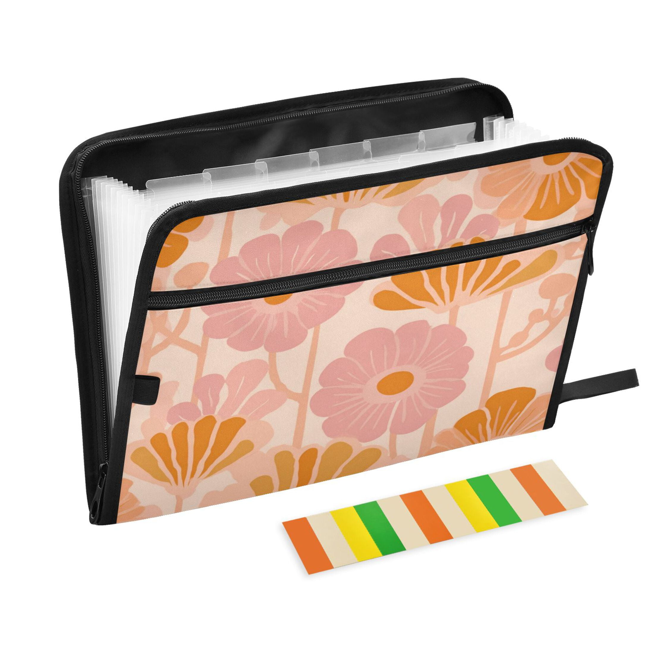 Expandable Folder with Colored Tabs, Desktop Folding Folder for Organizing Files by Category ...
