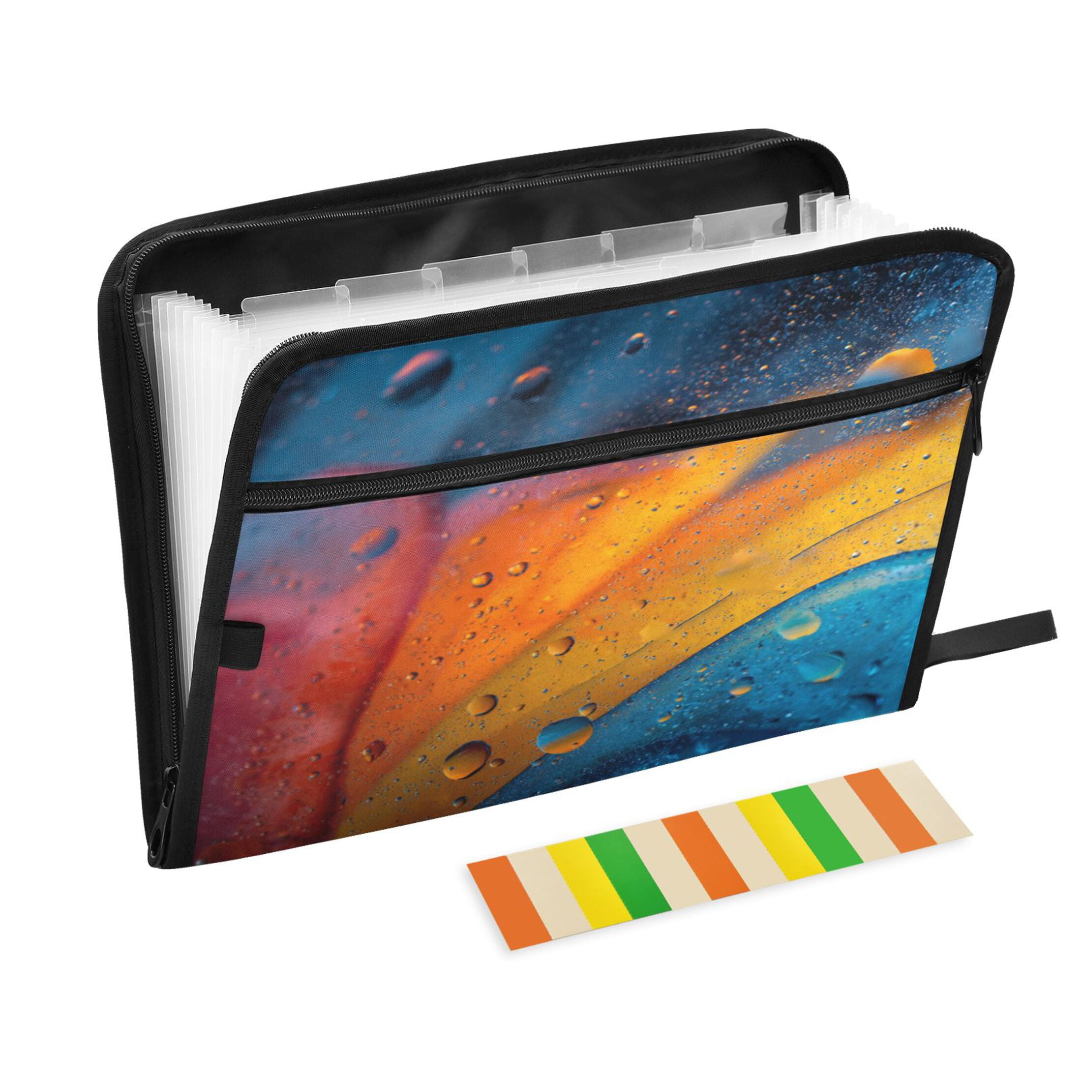 Expandable Folder with Colored Tabs, Desktop Folding Folder for ...