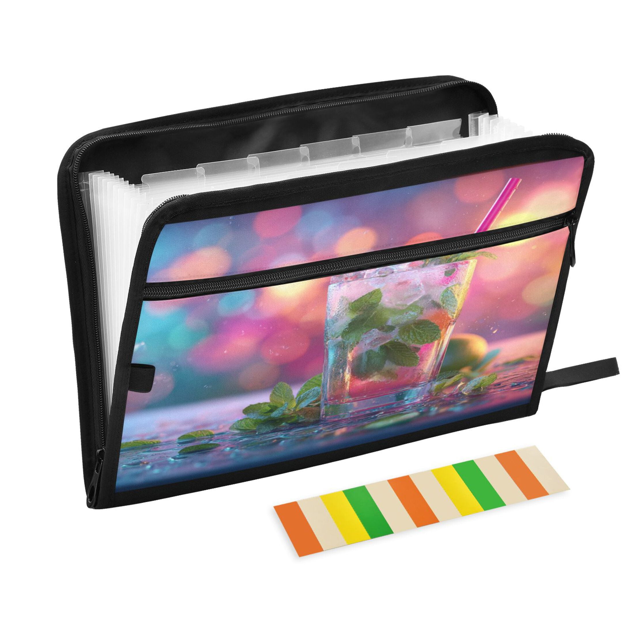 Expandable Folder with Colored Tabs, Desktop Folding Folder for ...
