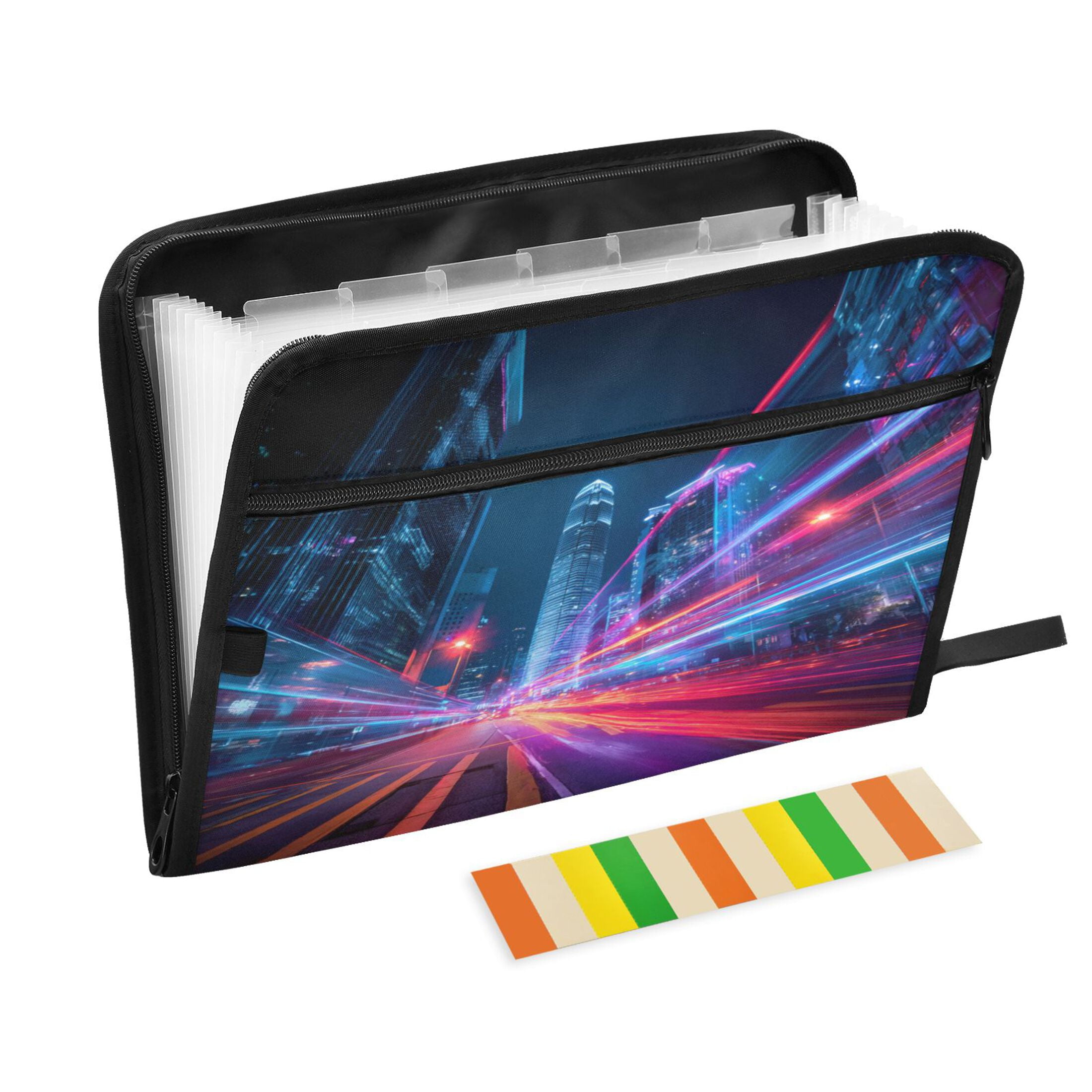 Expandable Folder with Colored Tabs, Desktop Folding Folder for ...