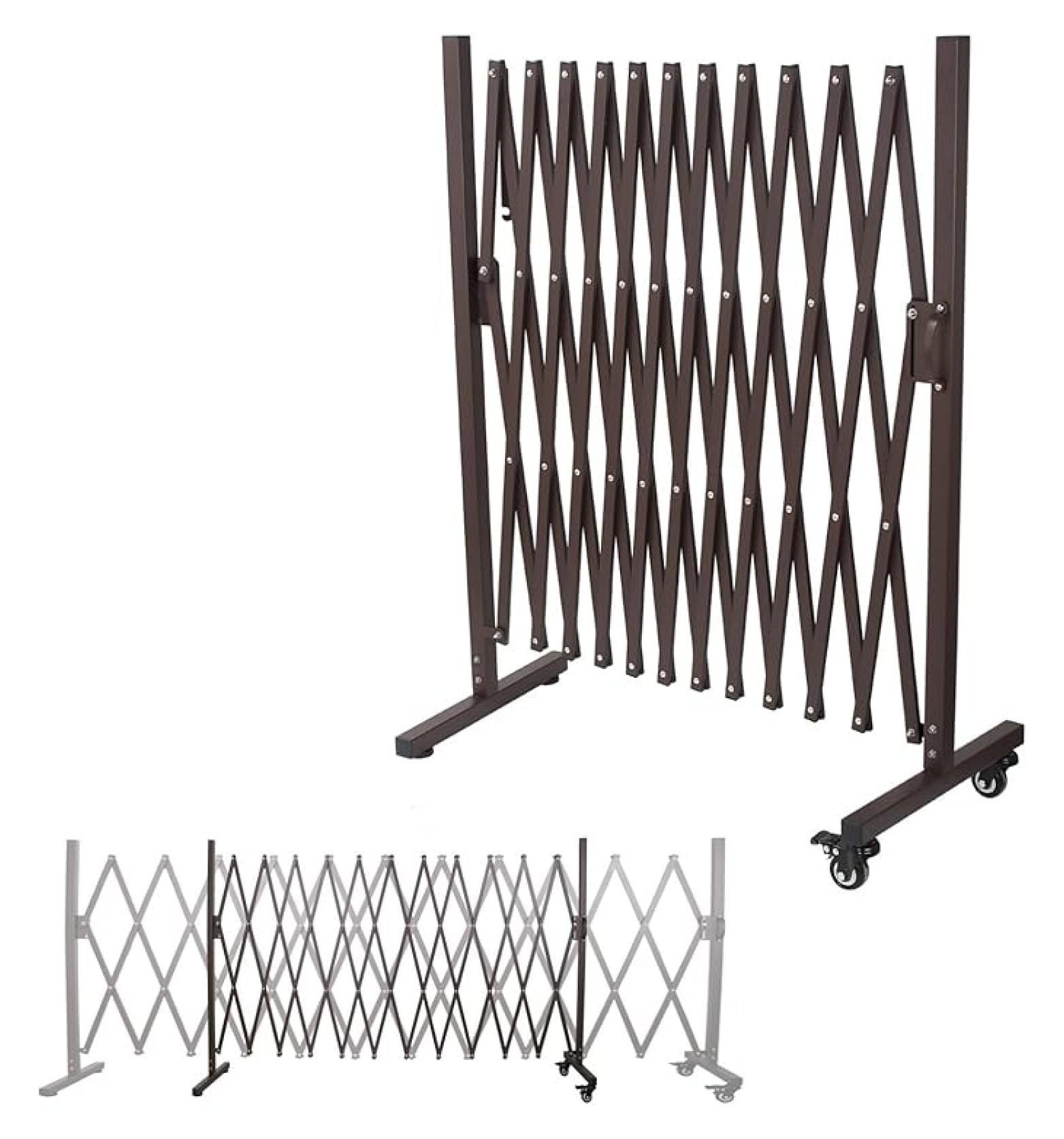Expandable Folding Security Gate with Wheels – 129" Wide Aluminum ...