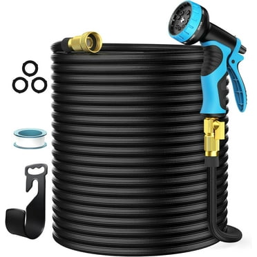 cugvbin Non-Expandable Garden Hose 100feet Flexible Water Hose with 10 ...