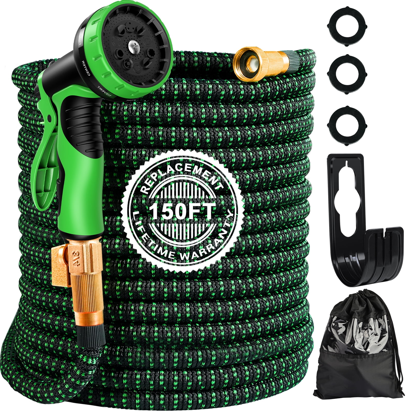 Cycodo Expandable Garden Hose 150FT, Lightweight Leakproof Hose with 10 ...
