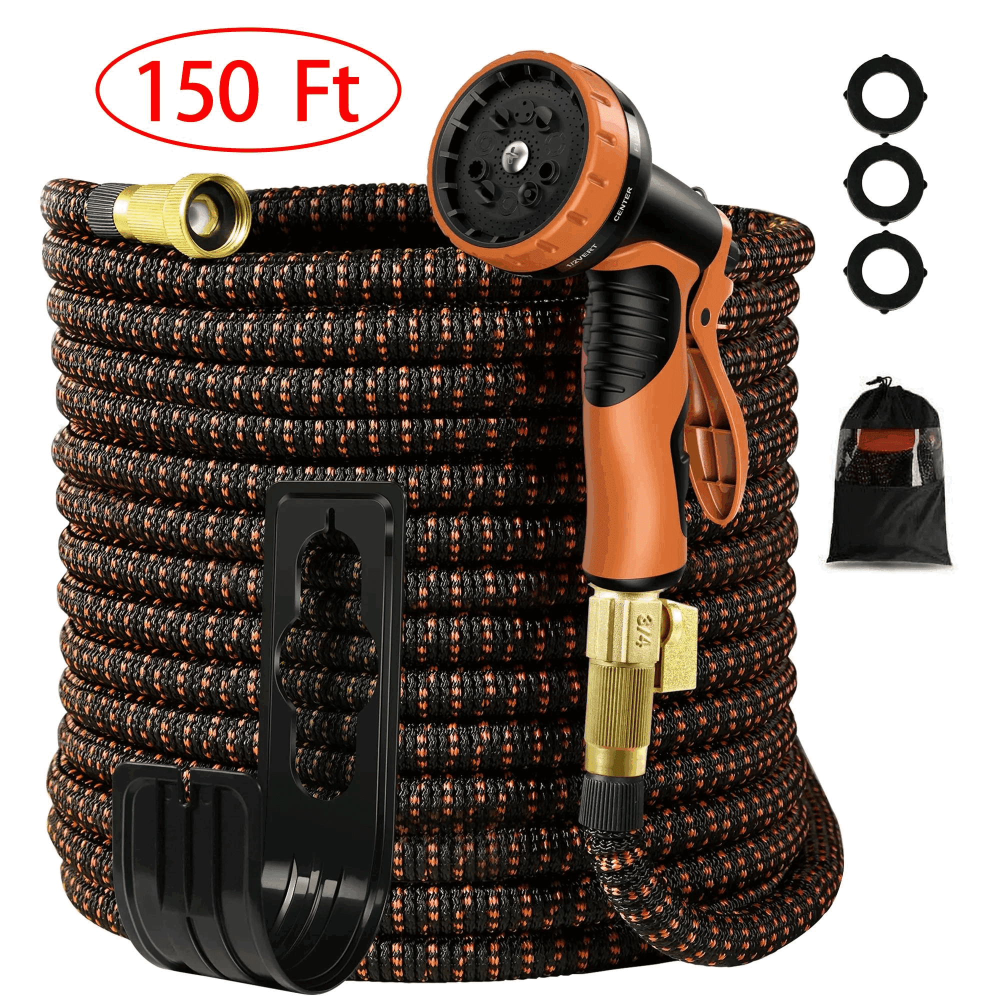 Expandable Garden Hose 150ft Upgraded,Flexible Lightweight Water Hose with 10 Way Spray Nozzle ...