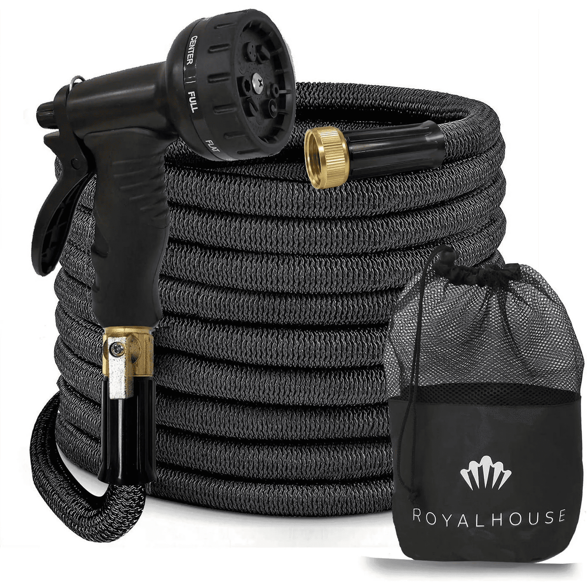 RoyalHouse Expandable Garden Hose, 50 FT, Flexible Shrinking Design ...