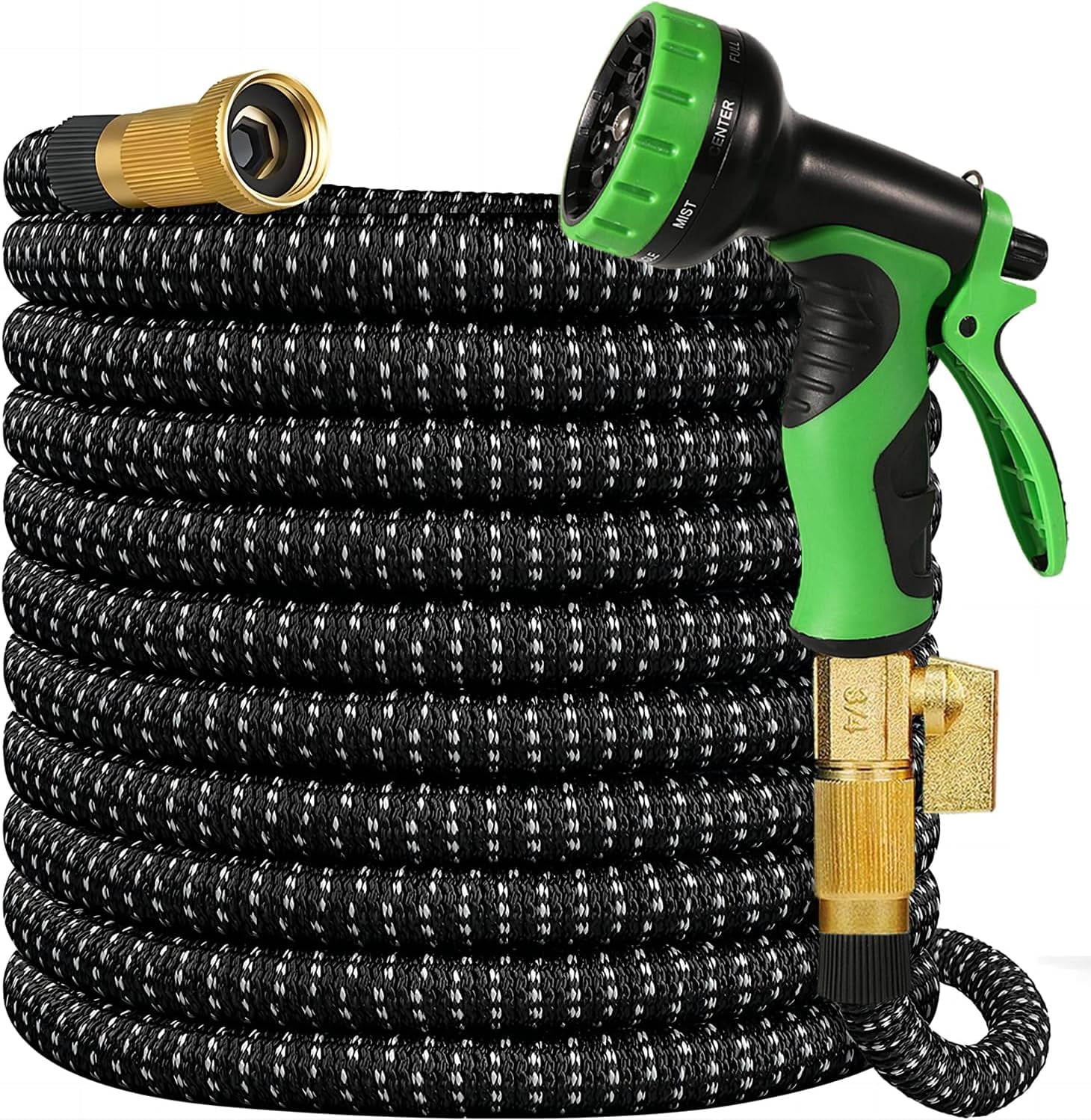 Expandable Garden Hose 75 ft, 2025 New No Kink Flexible Expanding Water Hose 75ft with 10 ...