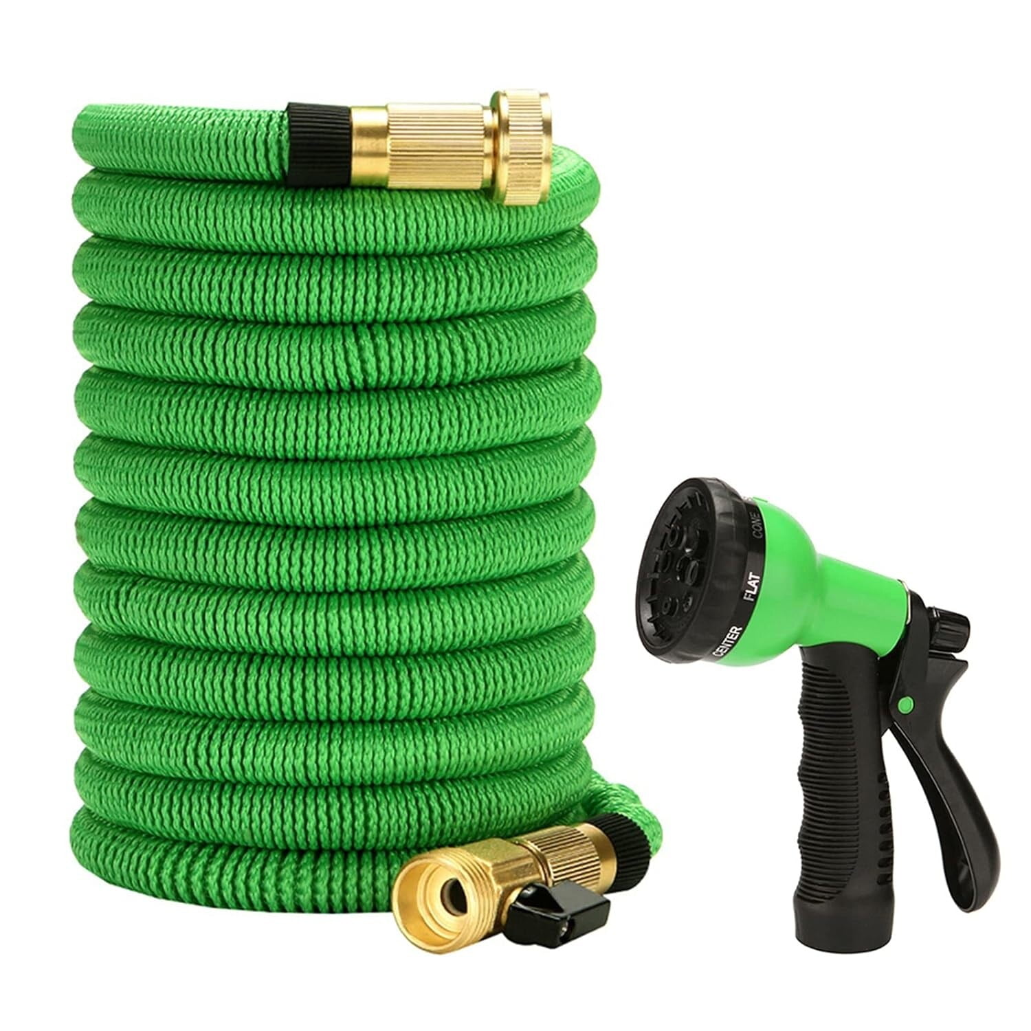 Expandable Garden Hose with Spray Nozzle 50 ft./Green Upgraded ...