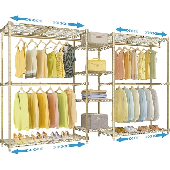 Expandable Heavy Duty Clothes Rack Adjustable from to with Adjustable ...