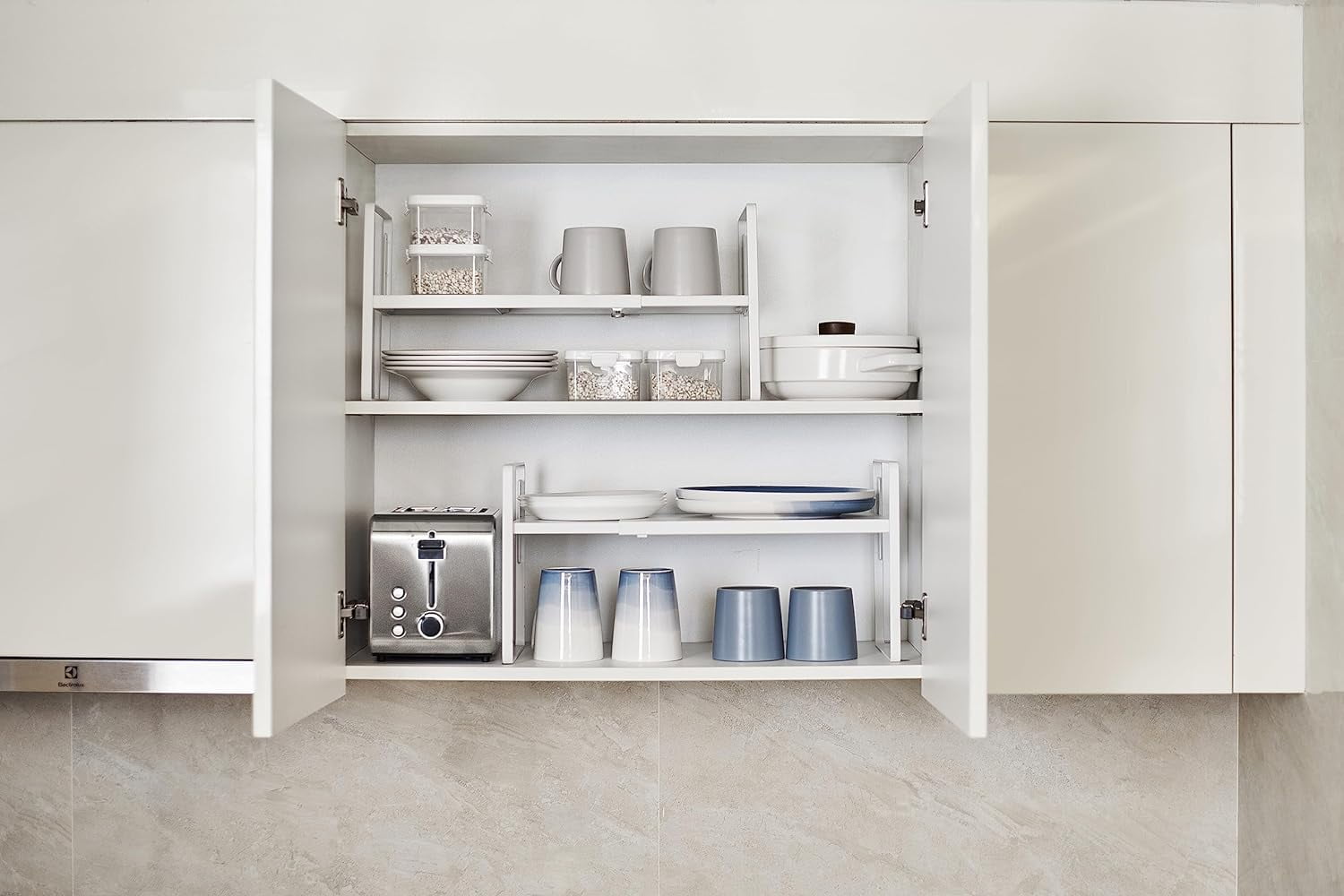 Expandable Height Adjustable Cabinet Shelf Organizer for Kitchen Pantry ...