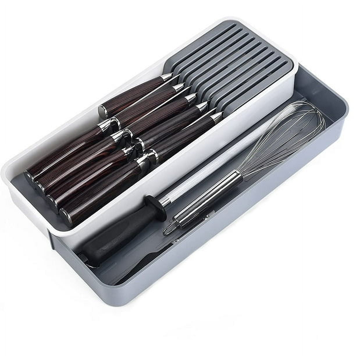 Expandable Kitchen Knife Drawer Organizer, Compact Cutlery Organizer ...