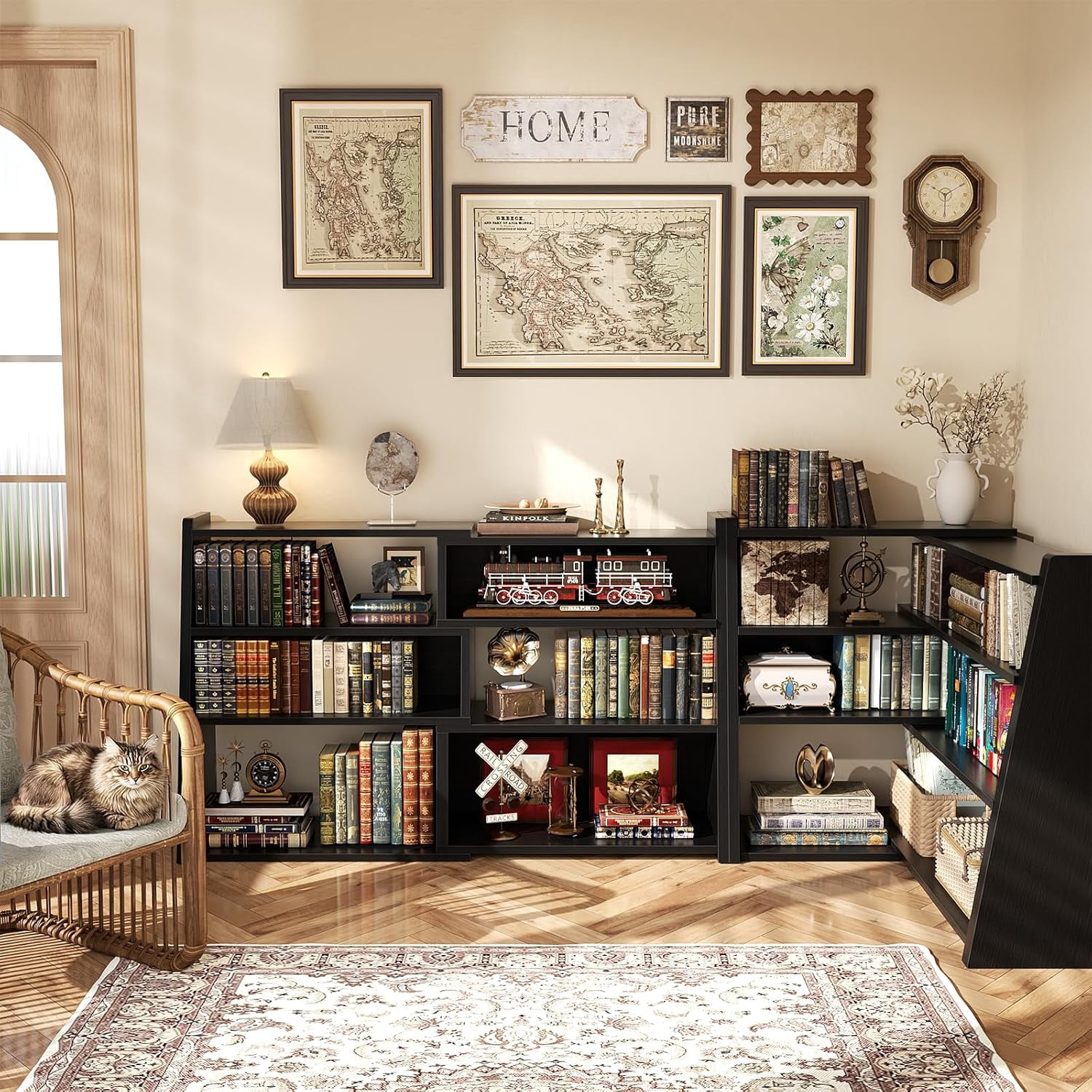 Expandable Ladder Bookshelf - 4 Tier Narrow Corner Shelf for Small ...