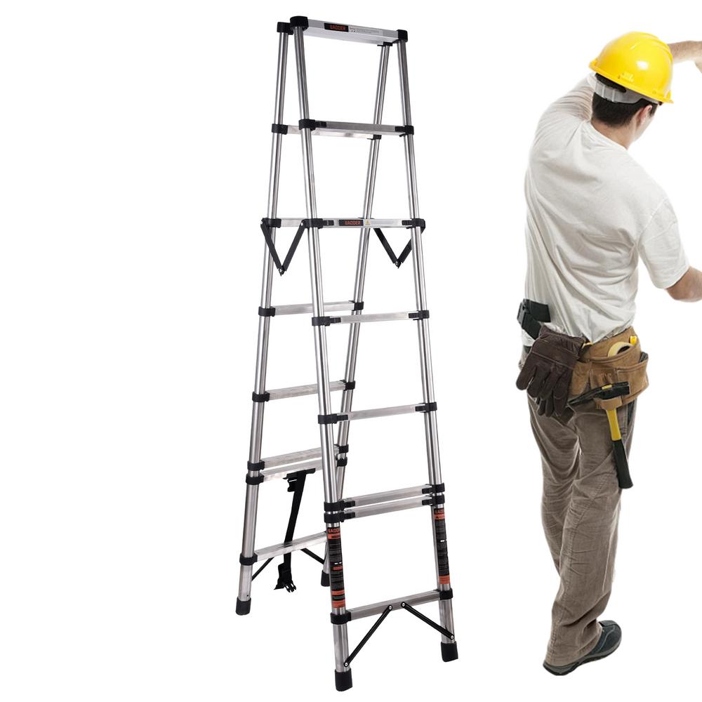 Expandable Ladder Portable 10.2Ft Roof Ladder Non-Slip Feet Multi ...
