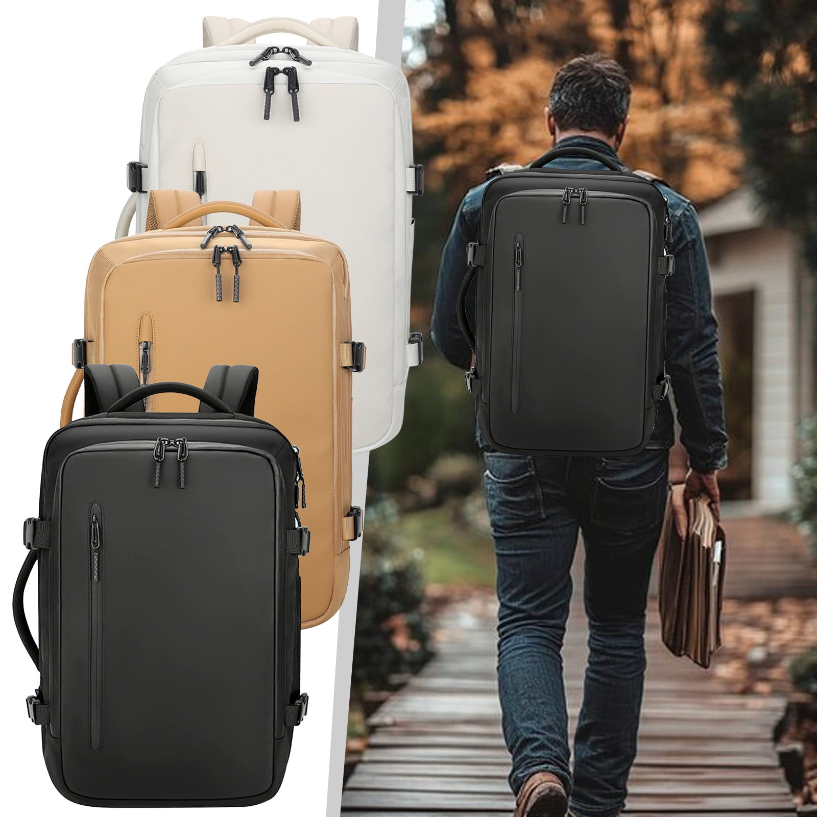 Expandable Large Capacity Business Backpack with Vacuum Compression ...