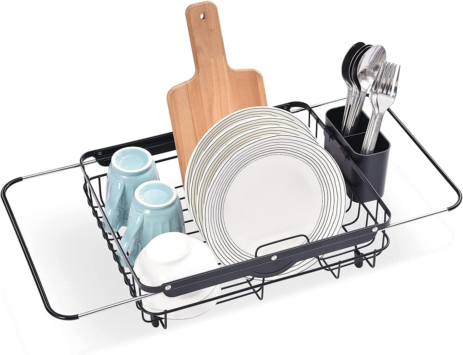Expandable Large Dish Rack, Dish Drying Rack Over The Sink, Adjustable ...