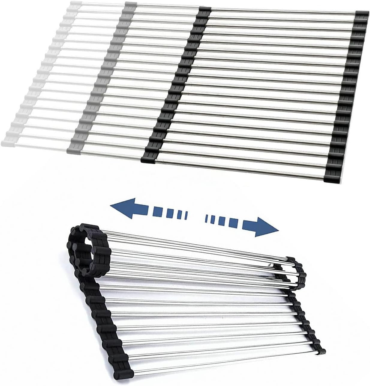 Expandable Large Roll Up Dish Drying Rack 18 Tube 21.25x12.79 ...