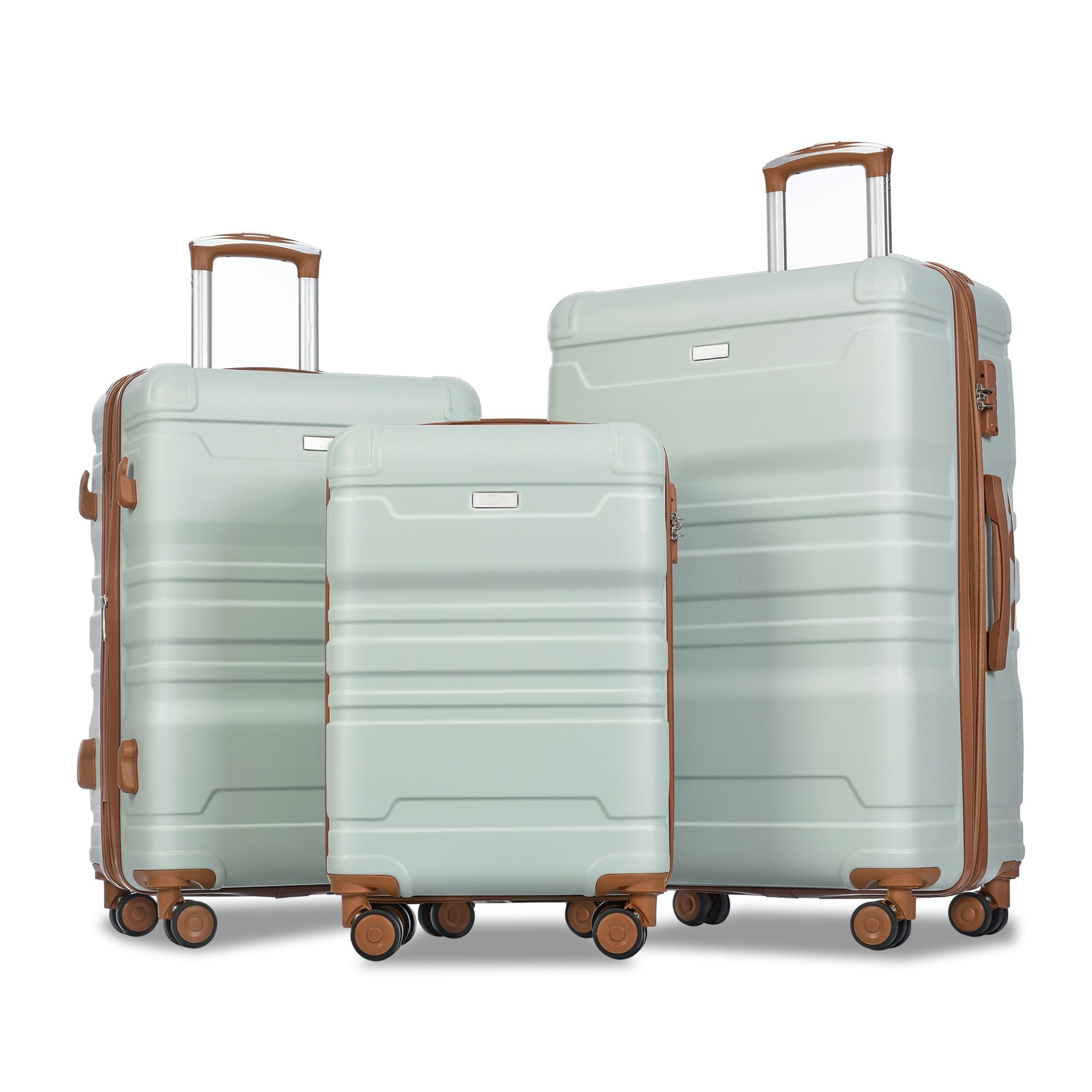 Expandable Lightweight Durable Hardshell ABS Luggage Sets 3 Piece with ...