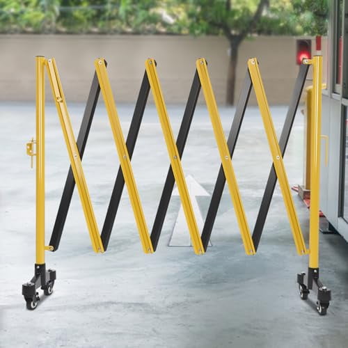 Expandable Metal ,10.5 FT Portable Folding Mobile Safety Barrier Gate ...