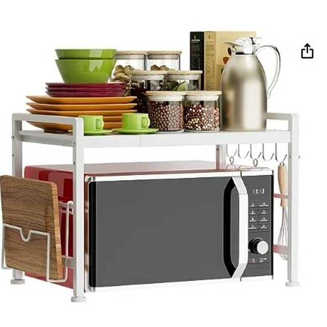 Expandable Metal Microwave Oven Rack Shelf Kitchen Supplies Tableware ...