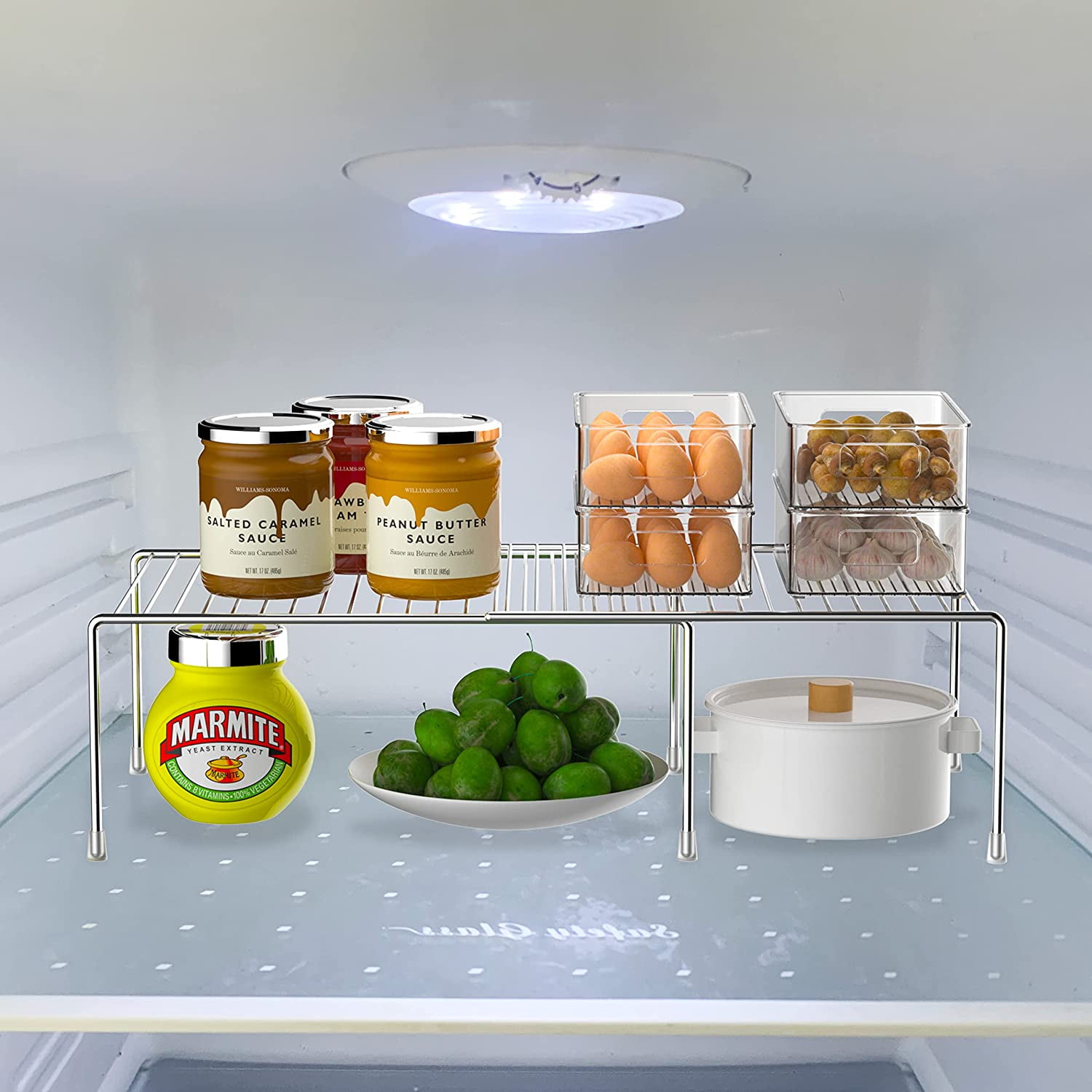 Expandable Metal Storage Shelf Rack, Rustproof Kitchen Cabinet ...