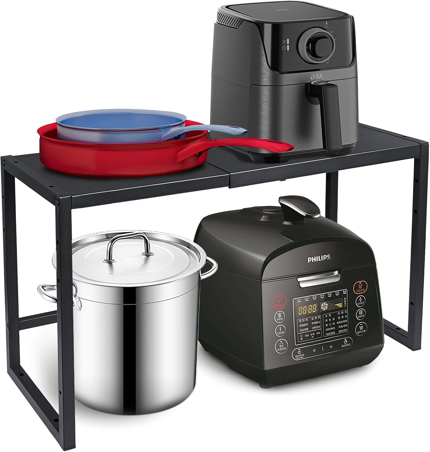 Expandable Metal Storage Shelves,110LBS Heavy Duty Shelving Units and ...