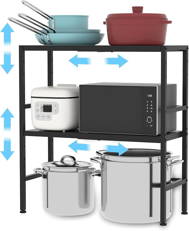 Expandable Metal Storage Shelves,110LBS Heavy Duty Shelving Units and ...