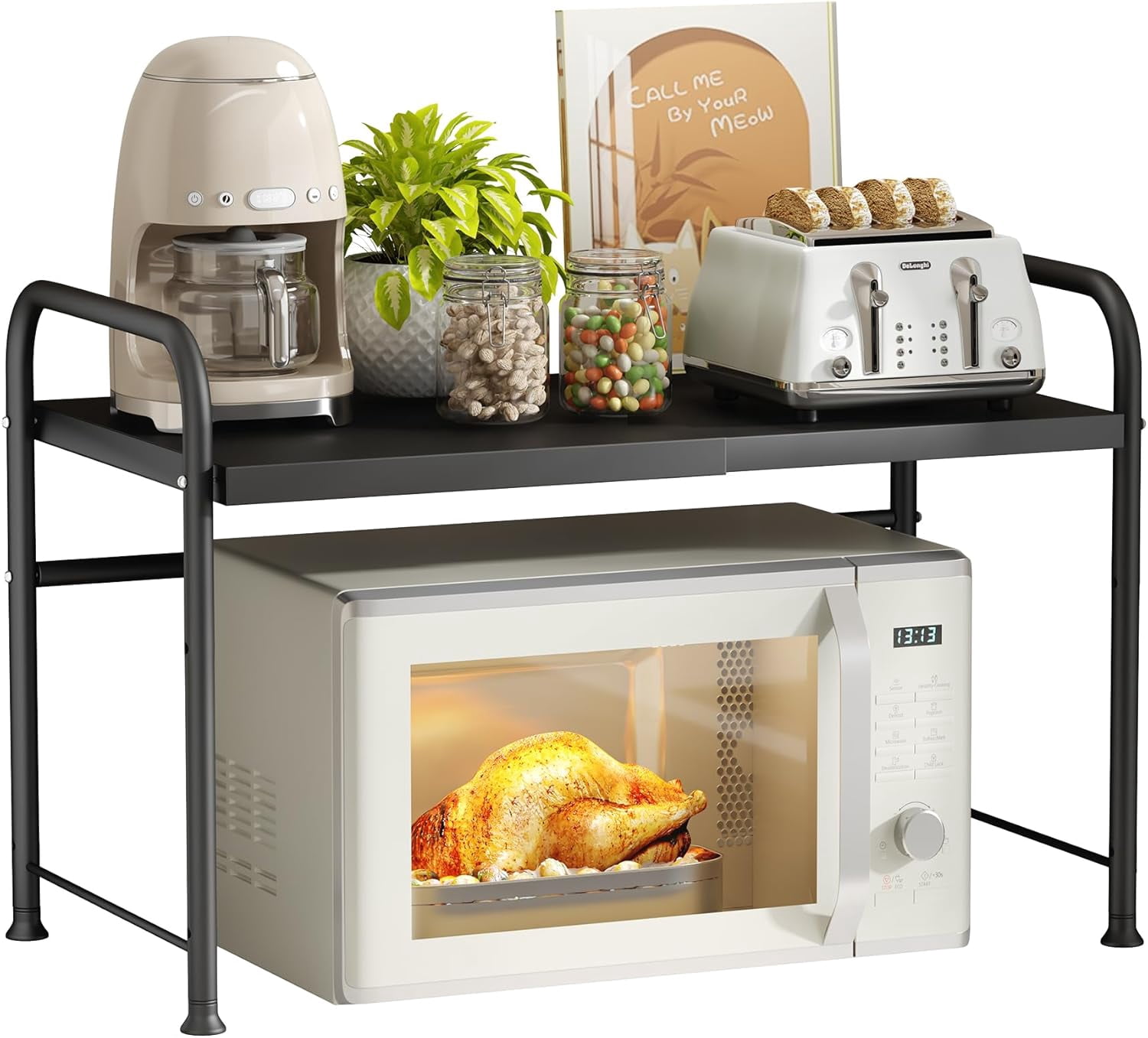 Expandable Metal Storage Shelves,2 Tier Kitchen Countertop Organizer ...