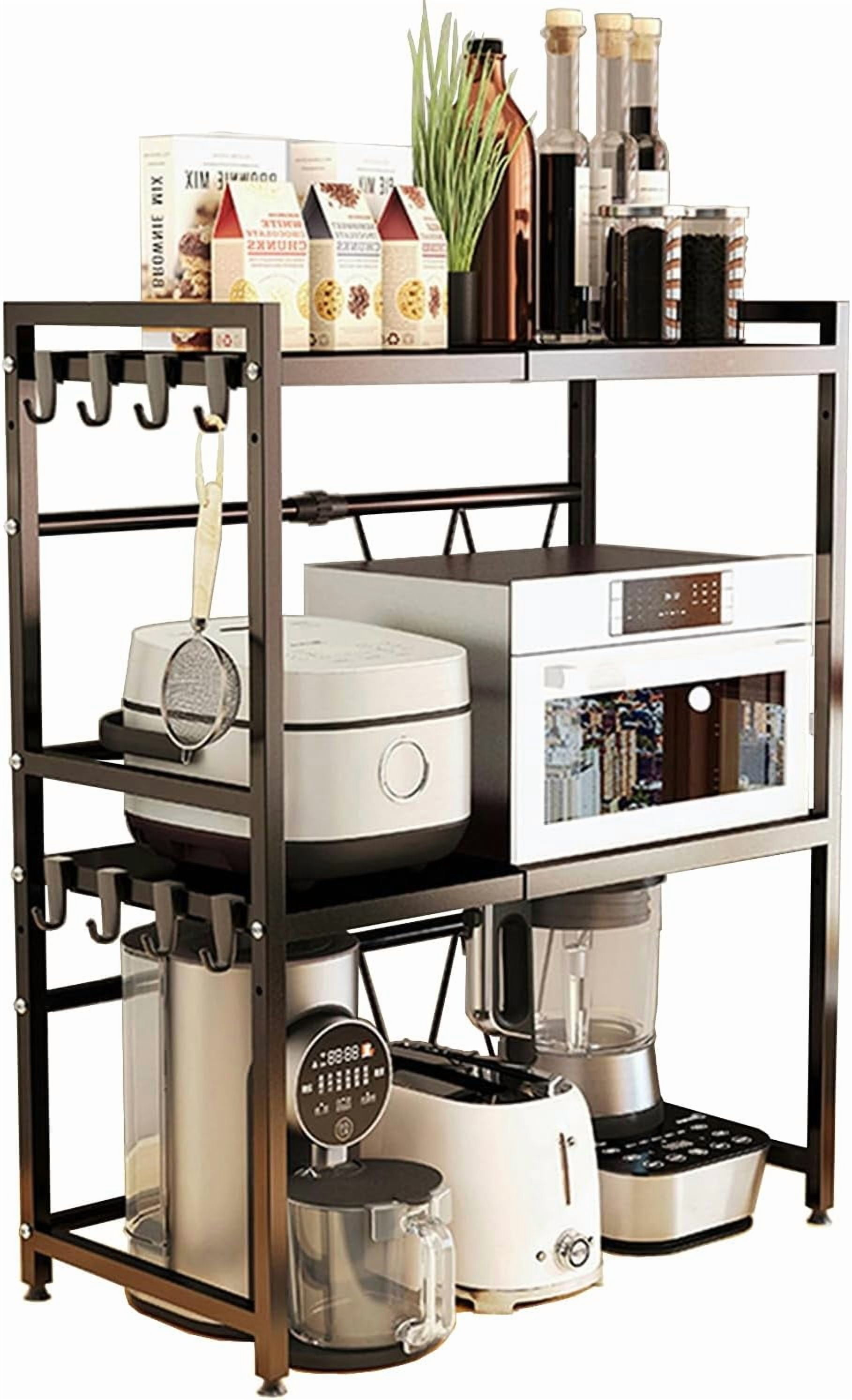 Expandable Microwave Stand Countertop, 3 Tier Heavy Duty Over Microwave ...