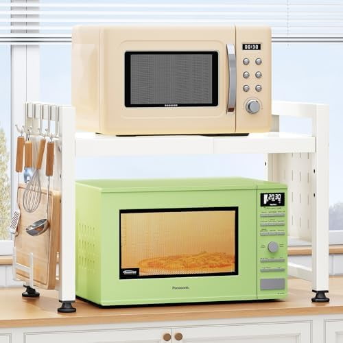 Expandable Microwave Stand, Heavy Duty 3-Tier Adjustable Microwave Oven ...