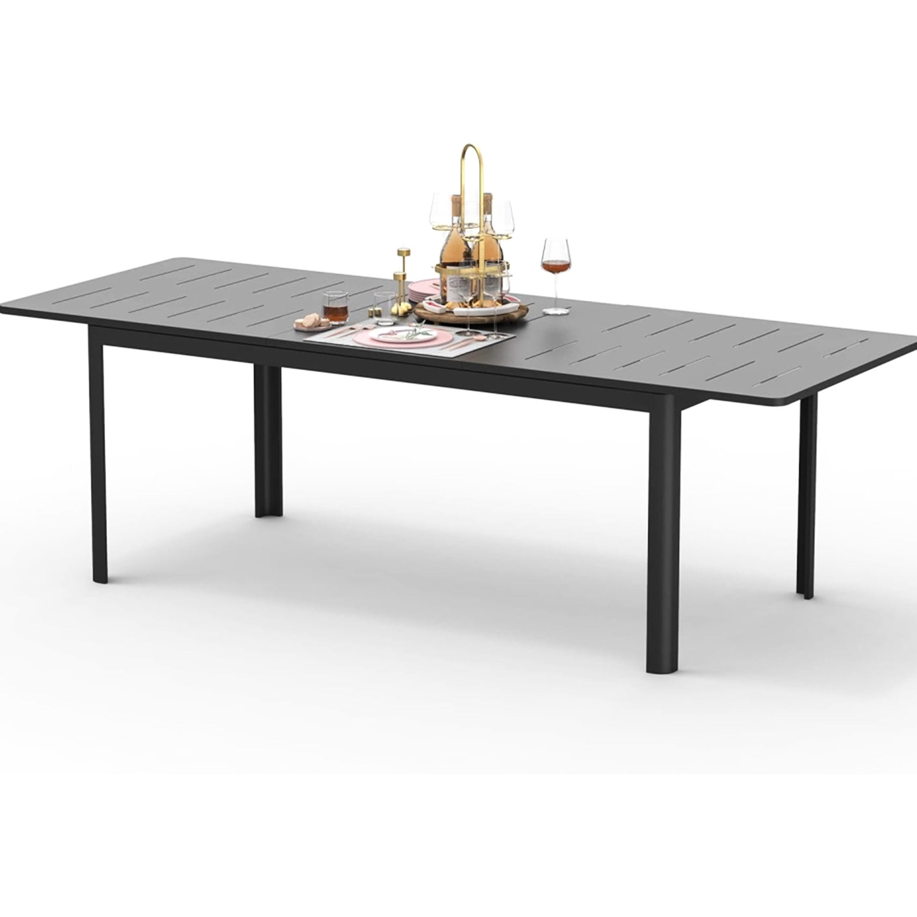 Expandable Outdoor Table for Dining | Adjusts to Fit 4 - 8 People in ...