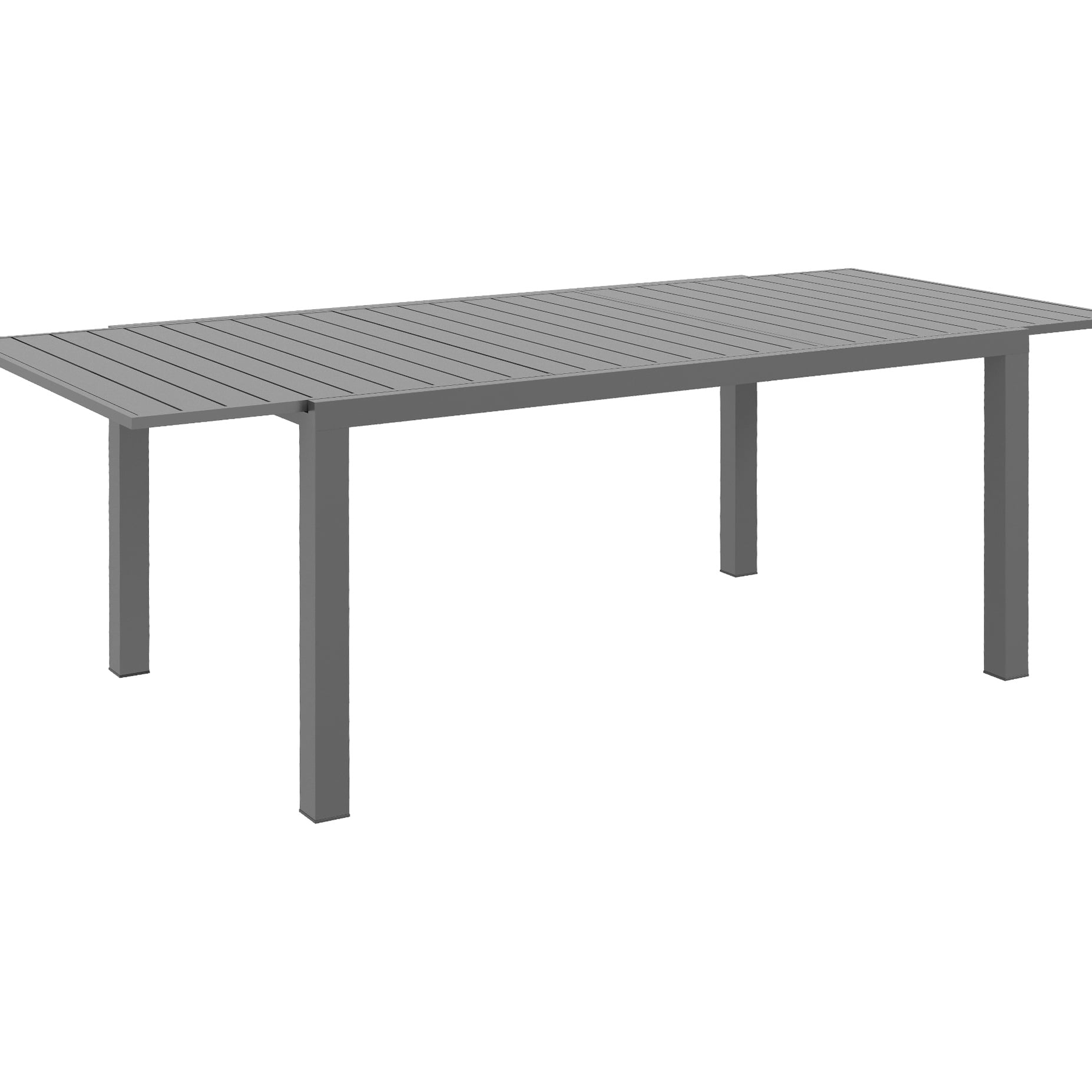 Expandable Outdoor Table By , Rectangle Patio Dining With Aluminum ...