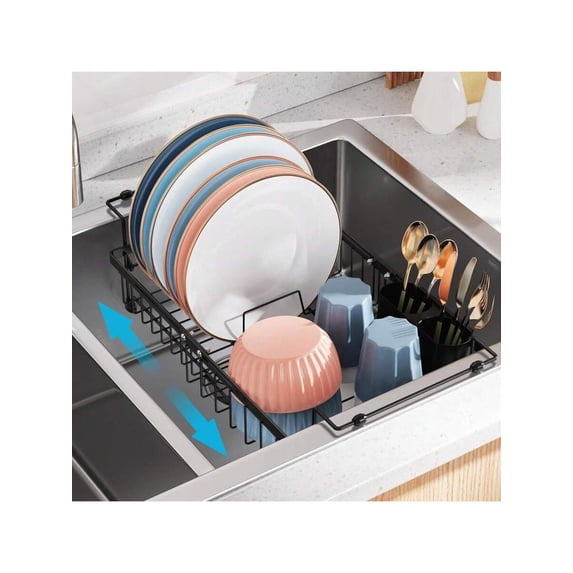 Expandable Over-The-Sink Dish Drying Rack – Adjustable Length (12.4 ...