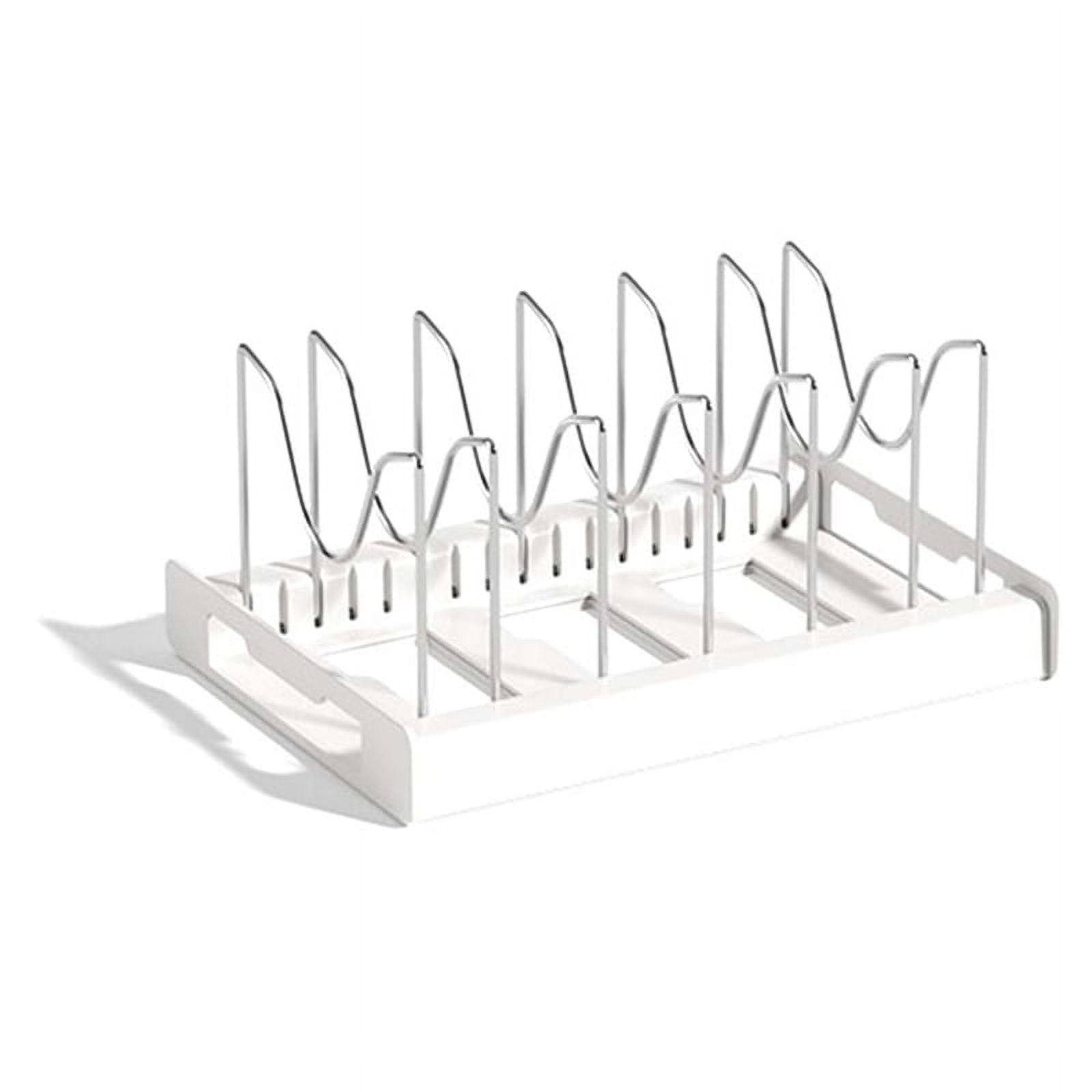Expandable Pans & Pots Lid Organizer Rack Under Cabinet-Rubber-Dipped ...