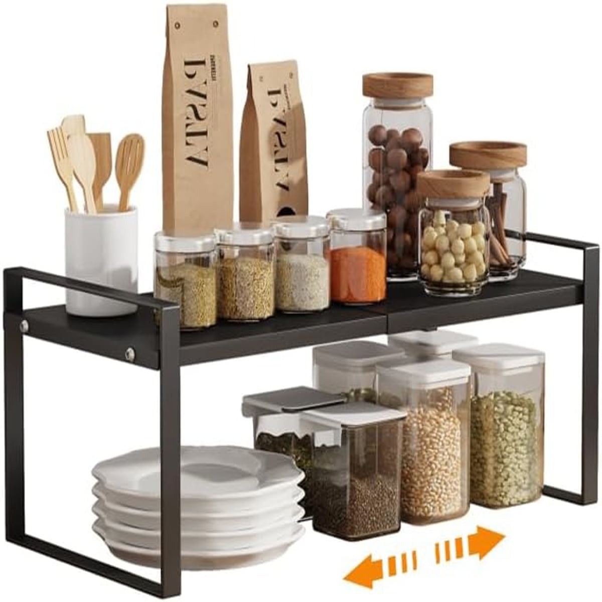 Expandable Pantry Kitchen Cabinet Organizer Cabinet Shelf Organizer ...