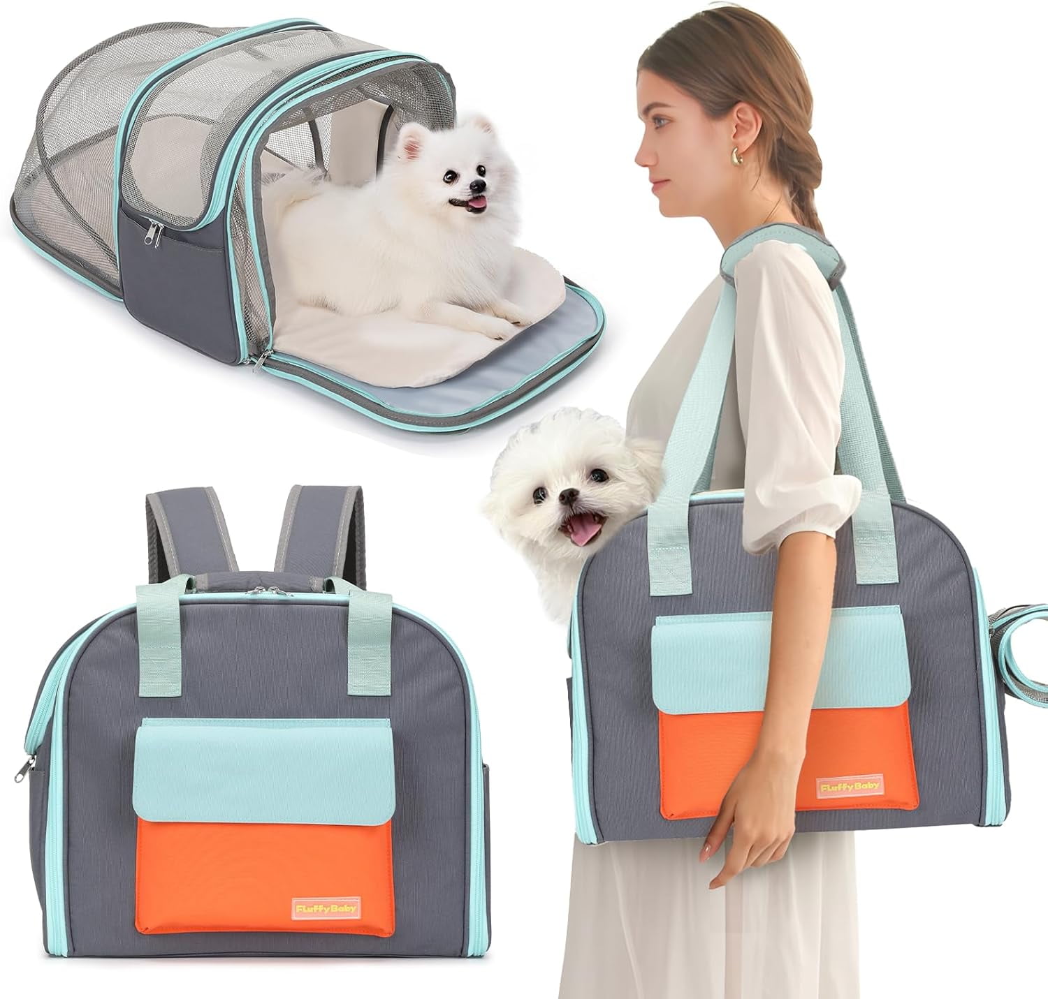 Expandable Pet Carrier Backpack, Cat Carrier Backpacks with Breathable ...