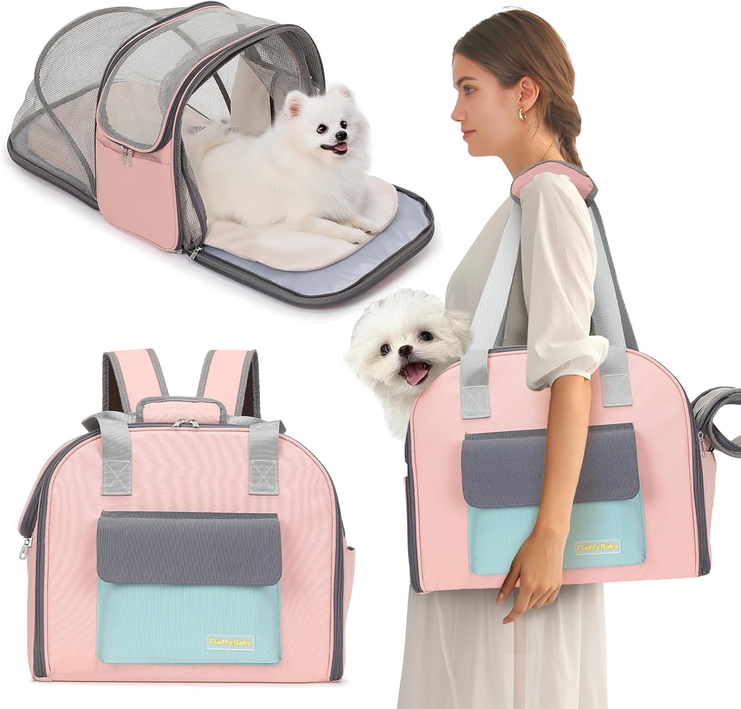 Expandable Pet Carrier Backpack, Cat Carrier Backpacks with Breathable ...