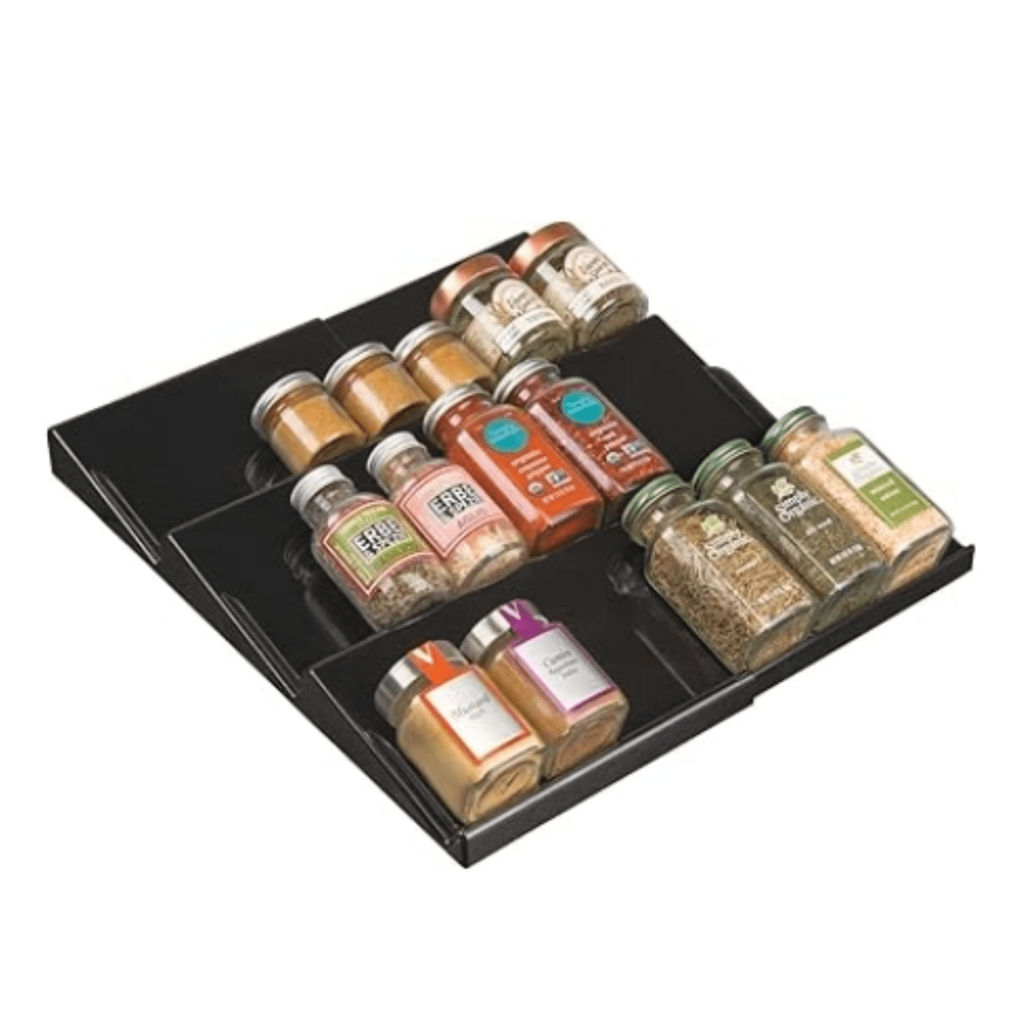 Expandable Plastic Deluxe Spice Rack, Drawer Organizer for Kitchen ...