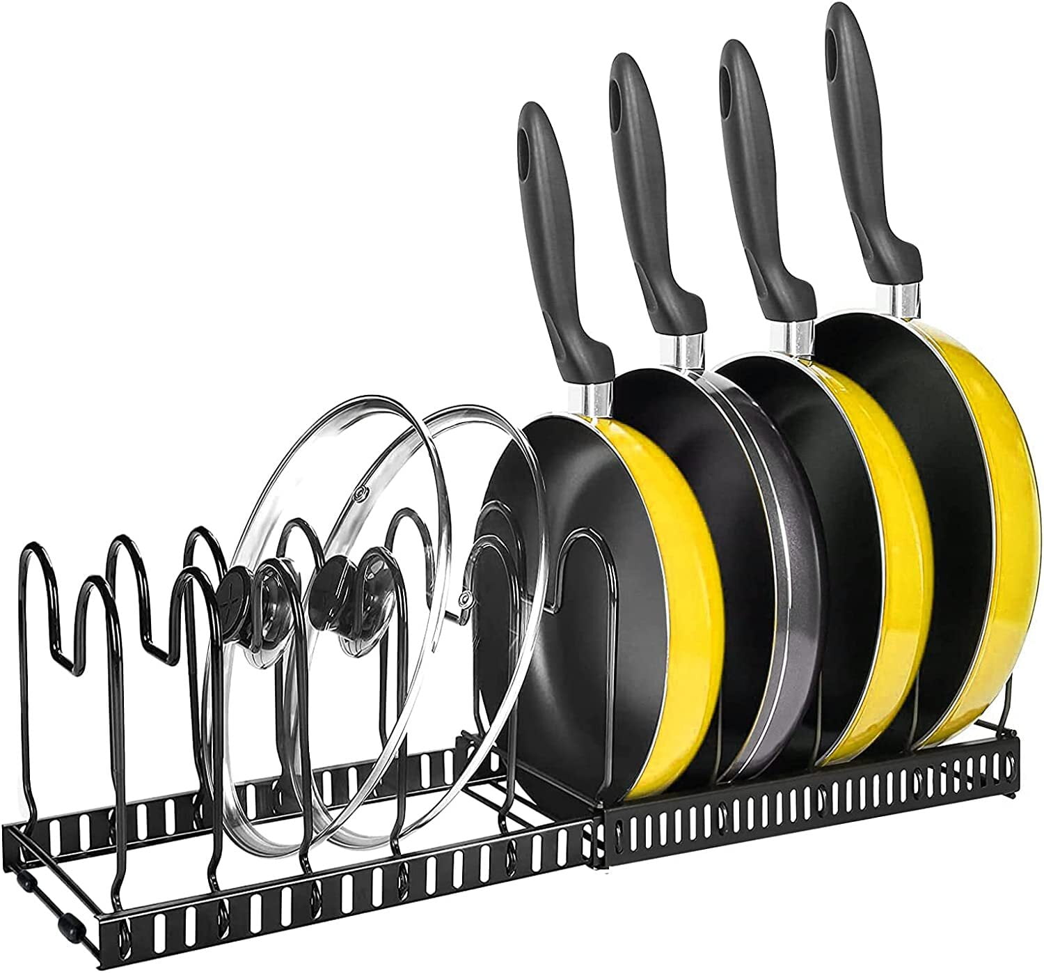 Expandable Pot Organizer Rack, Pot Lid Organizer Pan Holder Rack, Pans ...