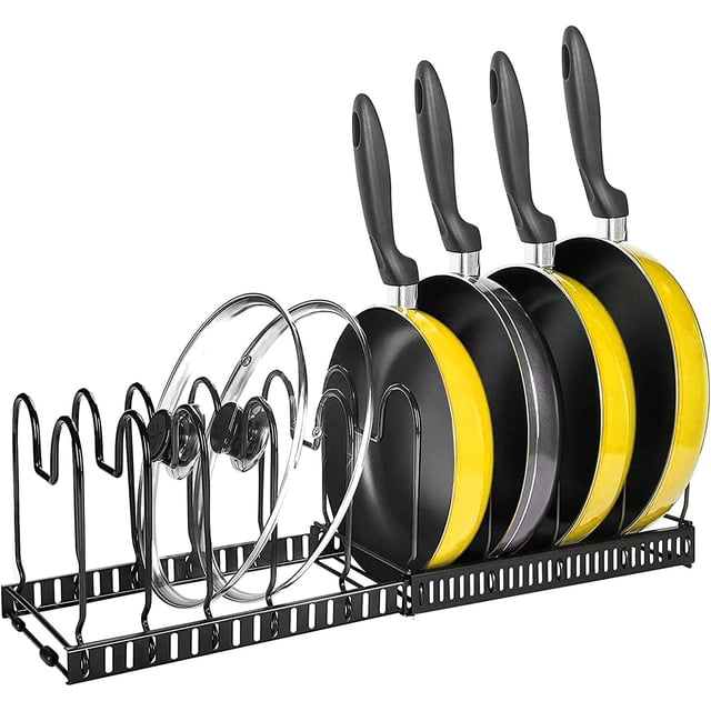 Expandable Pot Organizer Rack, Pot Lid Organizer Pan Holder Rack, Pans ...
