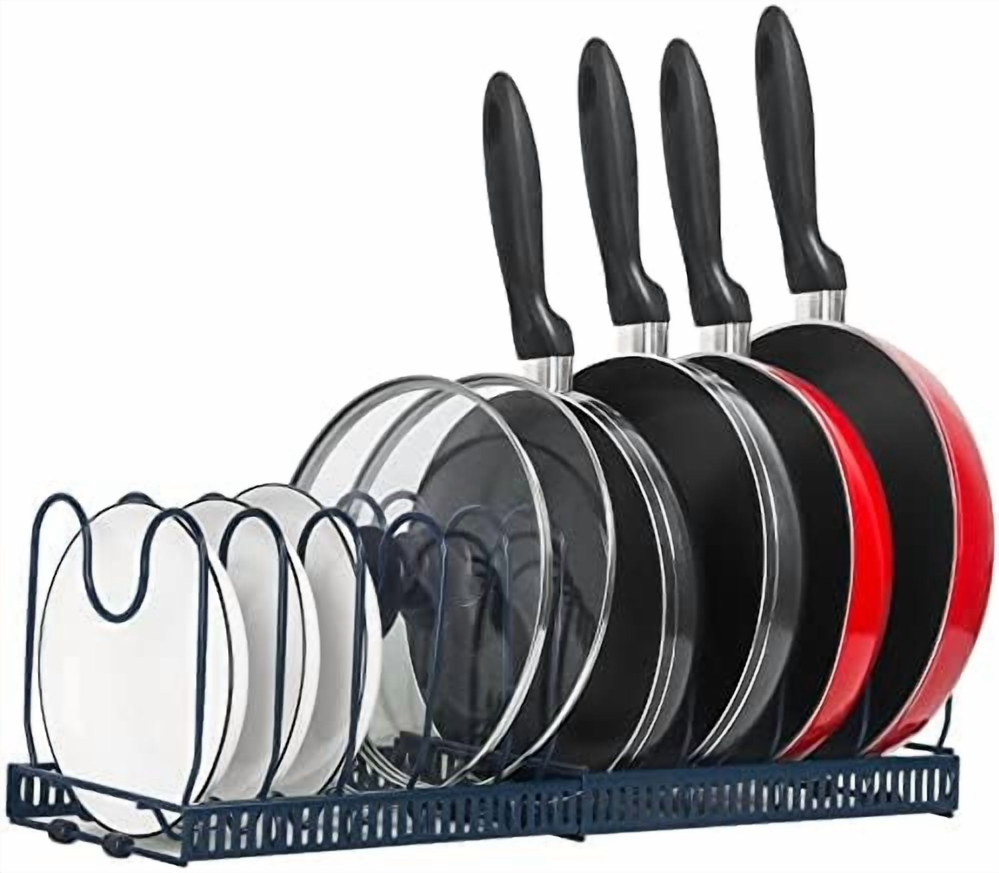 Expandable Pot and Pan Organizer - Cabinet Pot Lid Holder with 10 ...
