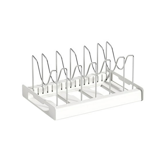Expandable Pot and Pan Organizer Rack - Adjustable Cabinet Storage with ...