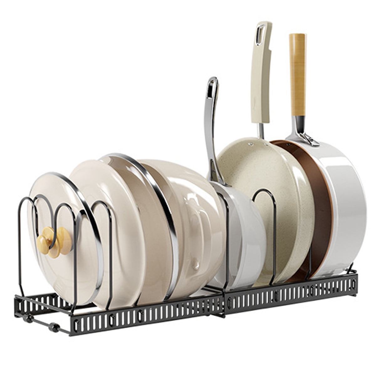 Expandable Pot and Pan Organizer for Cabinet,Pot Rack Adjustable ...