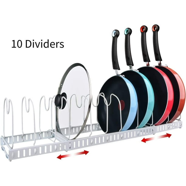 Expandable Pots and Pans Lid Organizer Rack, Kitchen Pantry Organizer ...